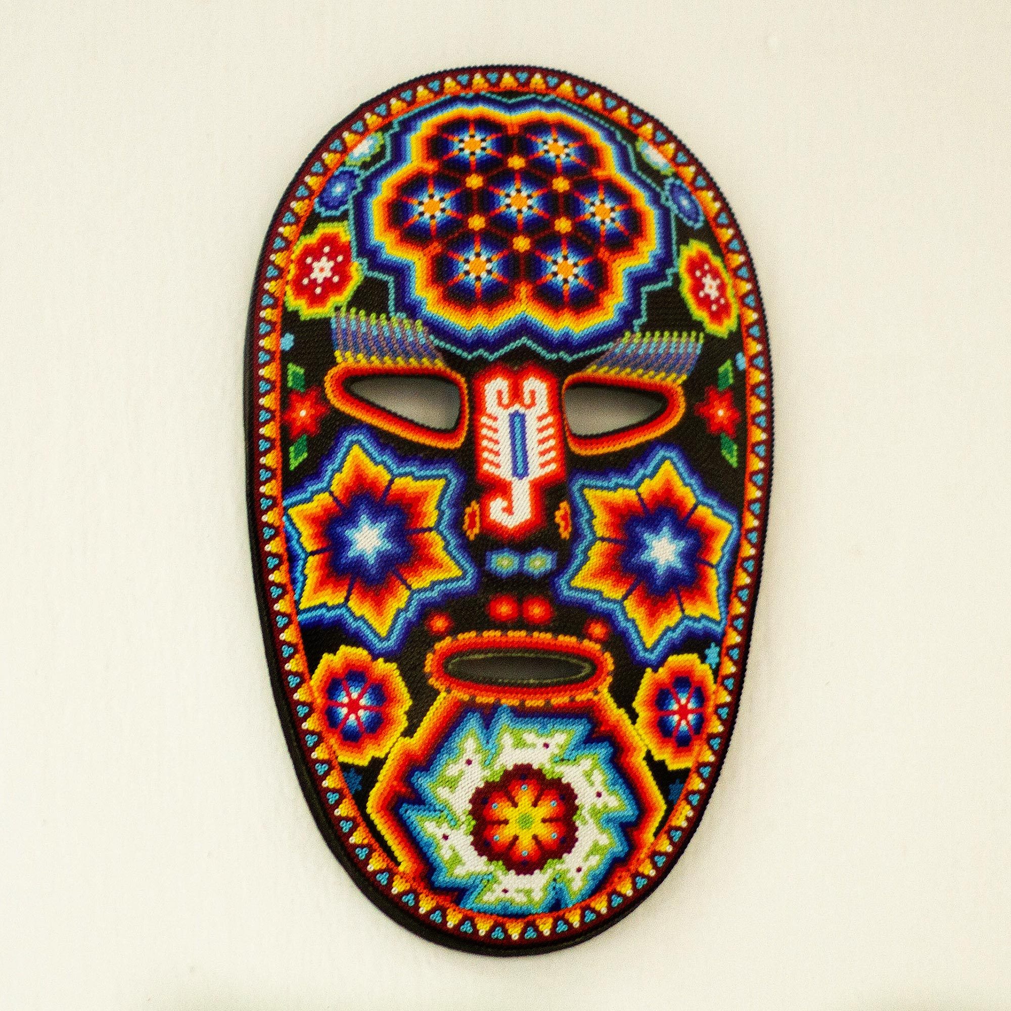 Authentic Huichol Beadwork Mask Handcrafted in Mexico - Jicuri Glow ...