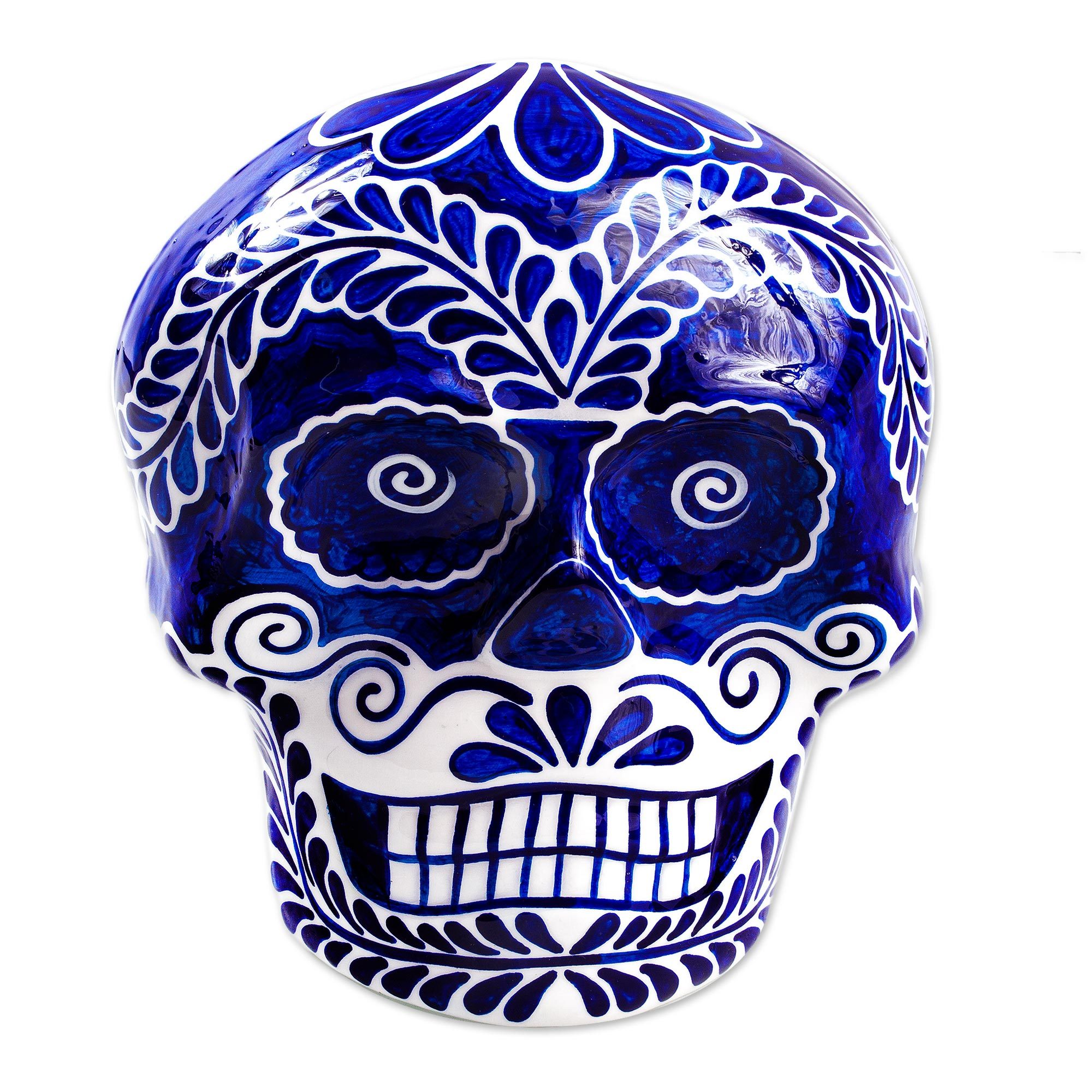UNICEF Market | Cobalt Blue Ceramic Skull Mask - Cobalt Calavera