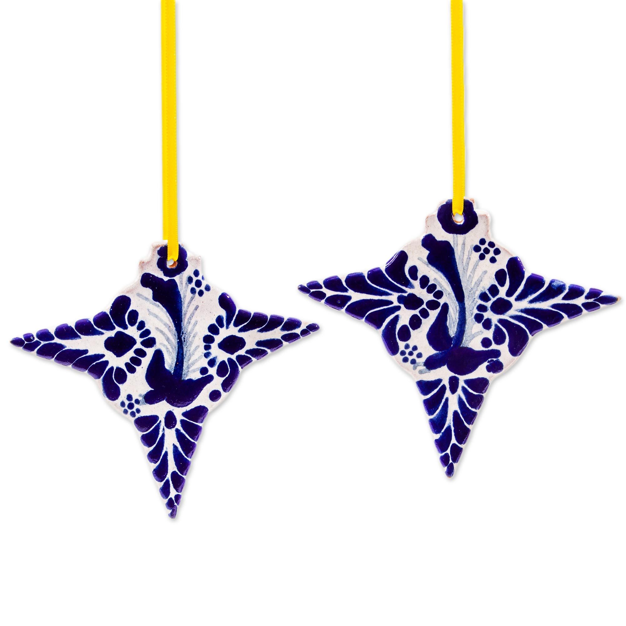 UNICEF Market | Hand Painted Ceramic Pinata Ornaments (Pair) - Dove Piñatas