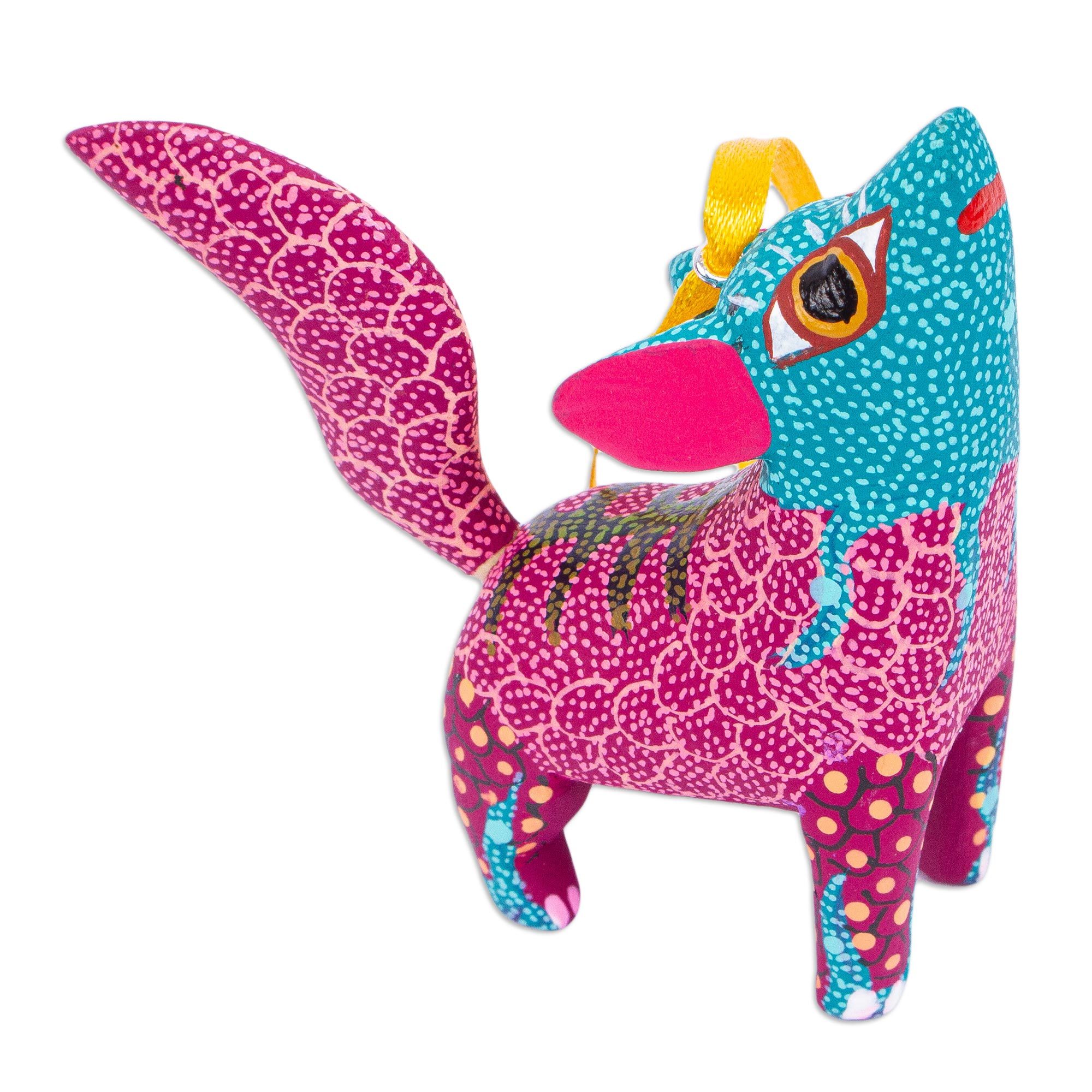 UNICEF Market | Handmade Wood Alebrije Coyote Ornaments (Set of 4 ...