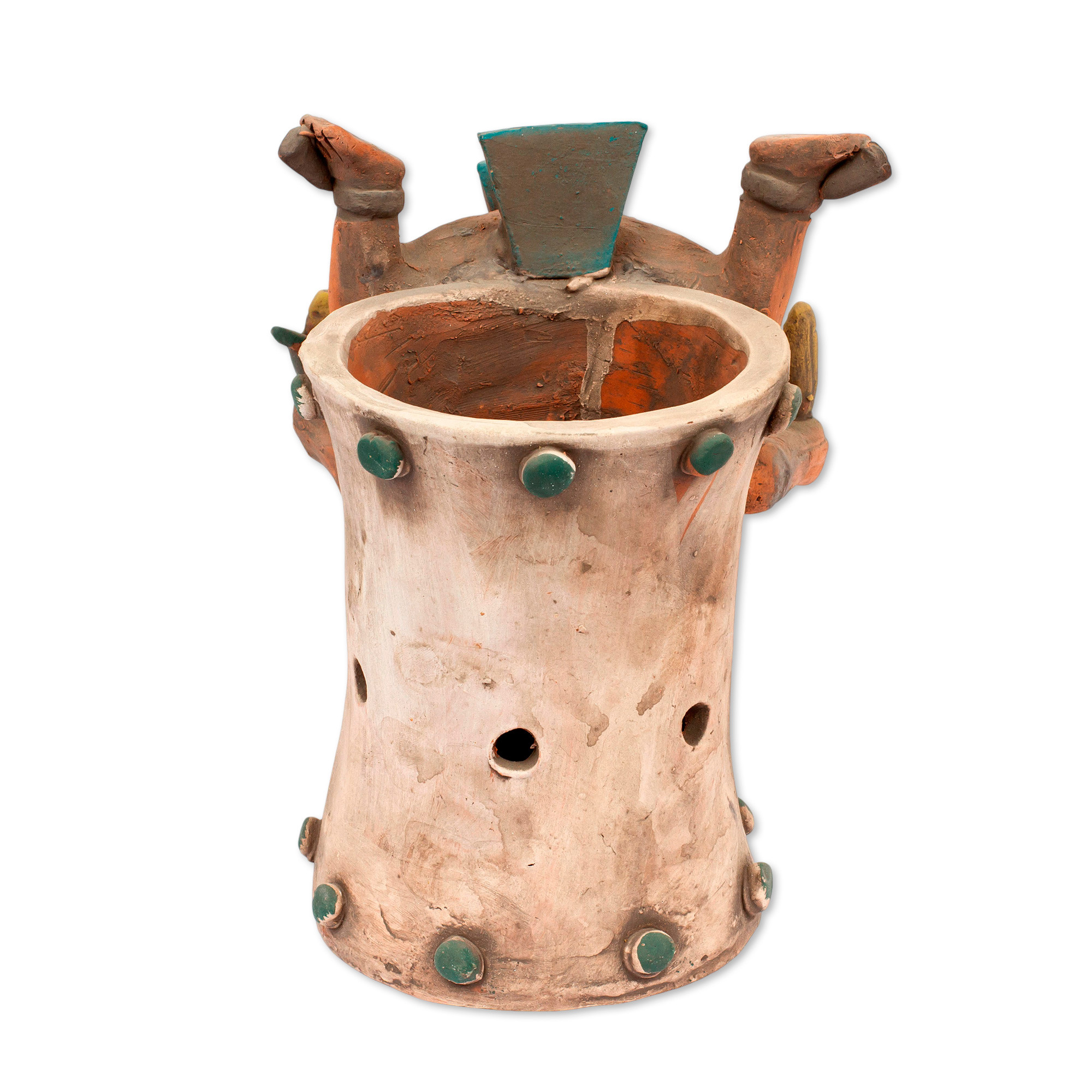 UNICEF Market | Signed Ceramic Aztec God with Maize Replica Vessel ...