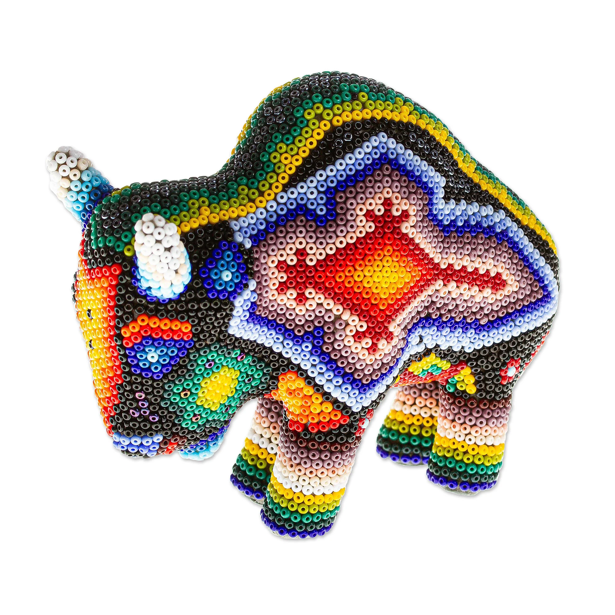 Handmade Beaded Bison Figurine - Noble Bison | NOVICA