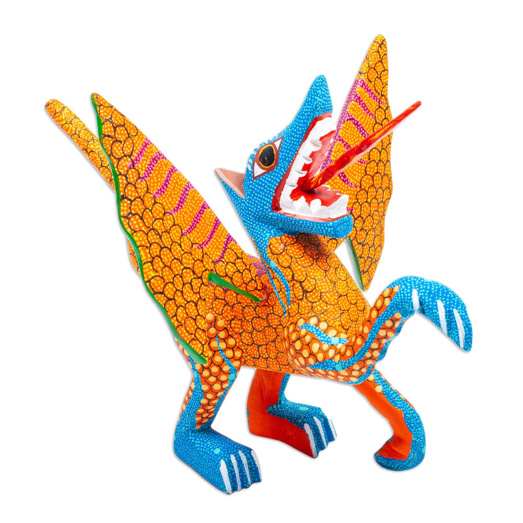 Dragon Inspired Copal Wood Alebrije from Oaxaca Mexico - Oaxaca Dragon ...