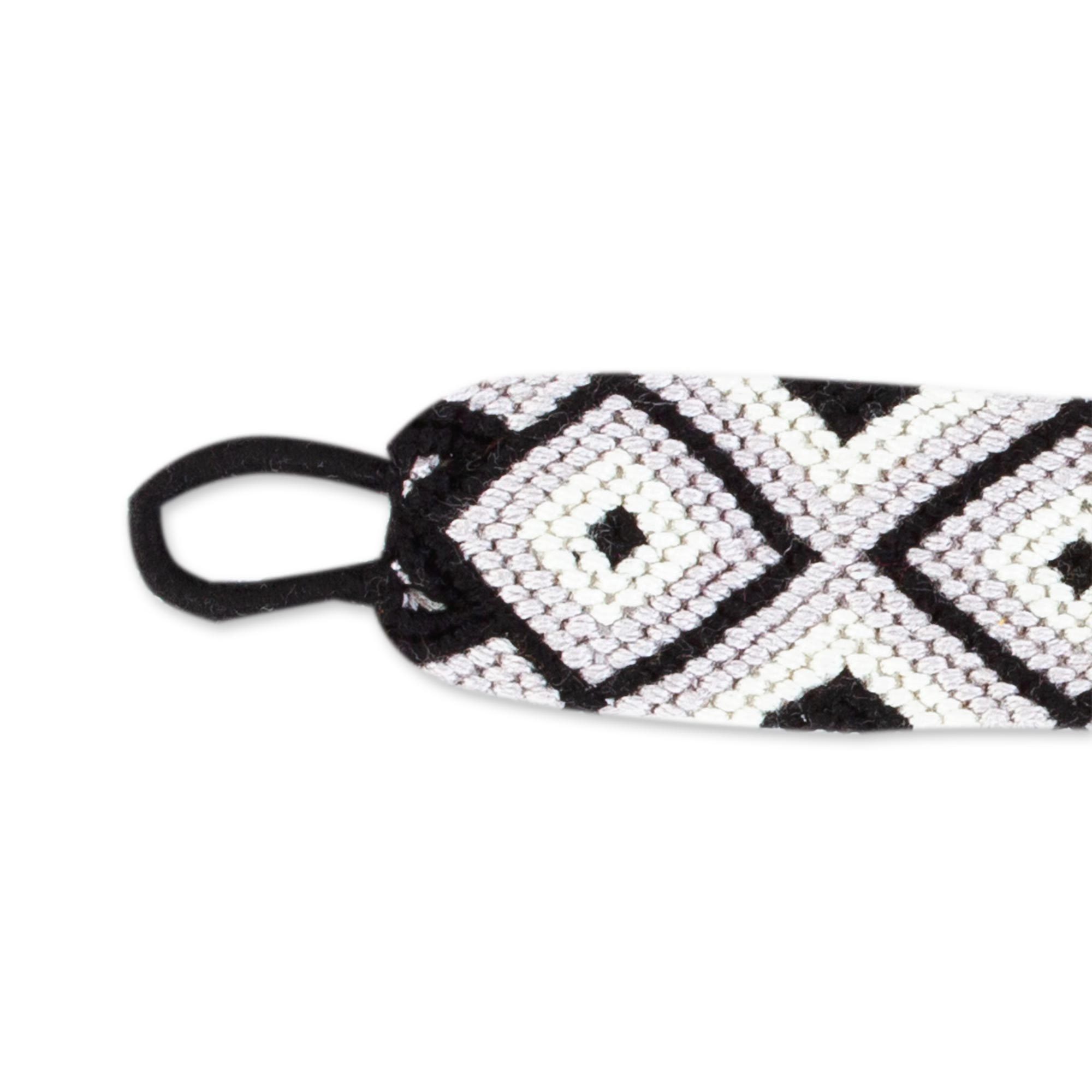 Grey and Black 100% Cotton Macrame Bracelet from Chiapas - Emerging ...