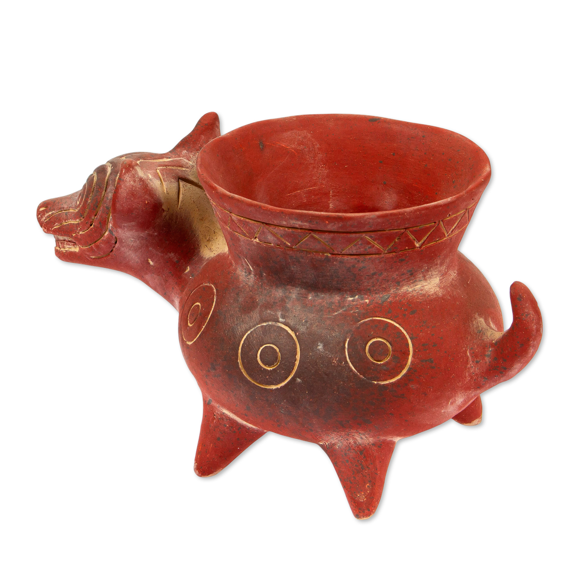 Hand Crafted Reddish Colima Dog Ceramic Pot from Mexico - Colima Hound ...