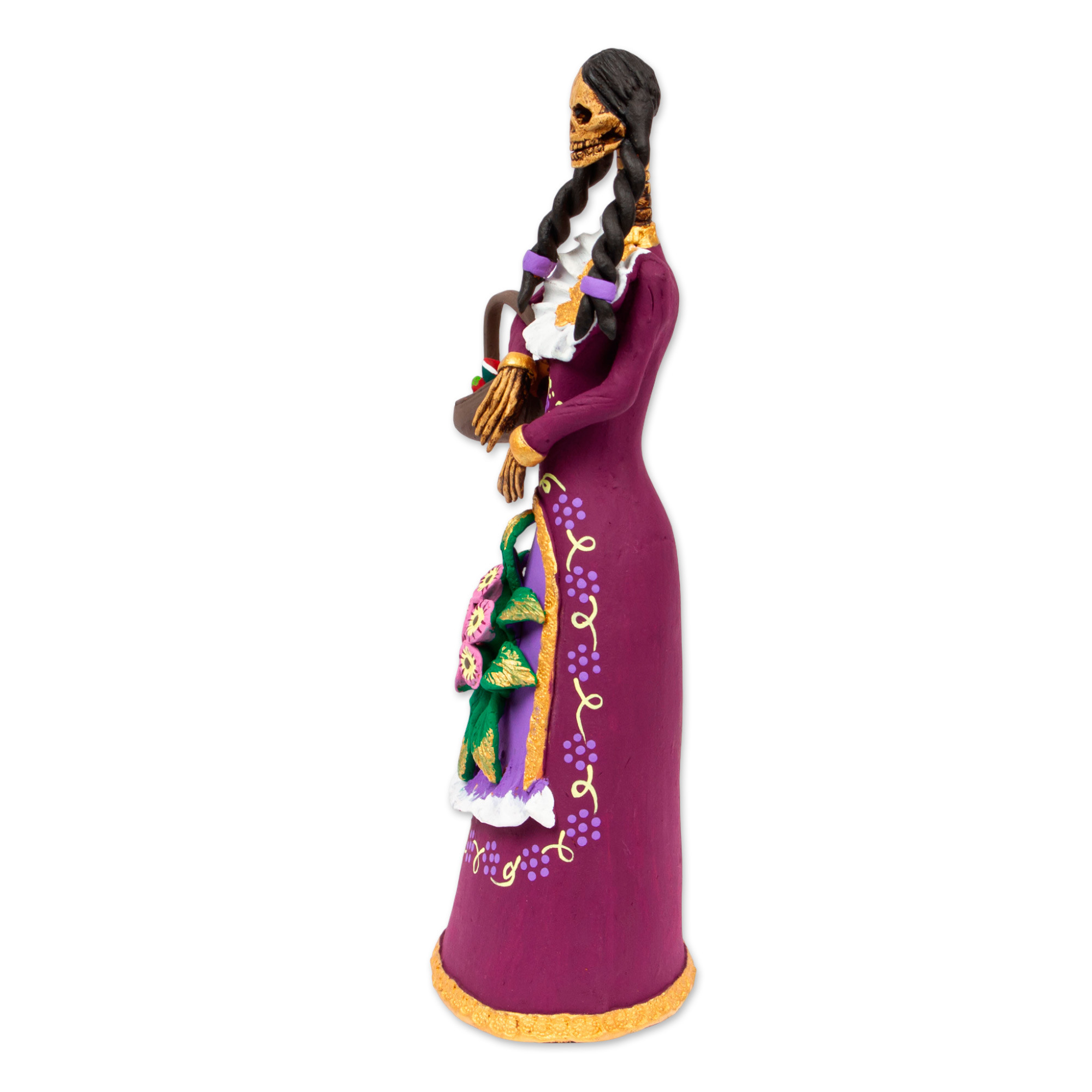 Handcrafted Ceramic Catrina Statuette - La Catrina Candelaria | NOVICA