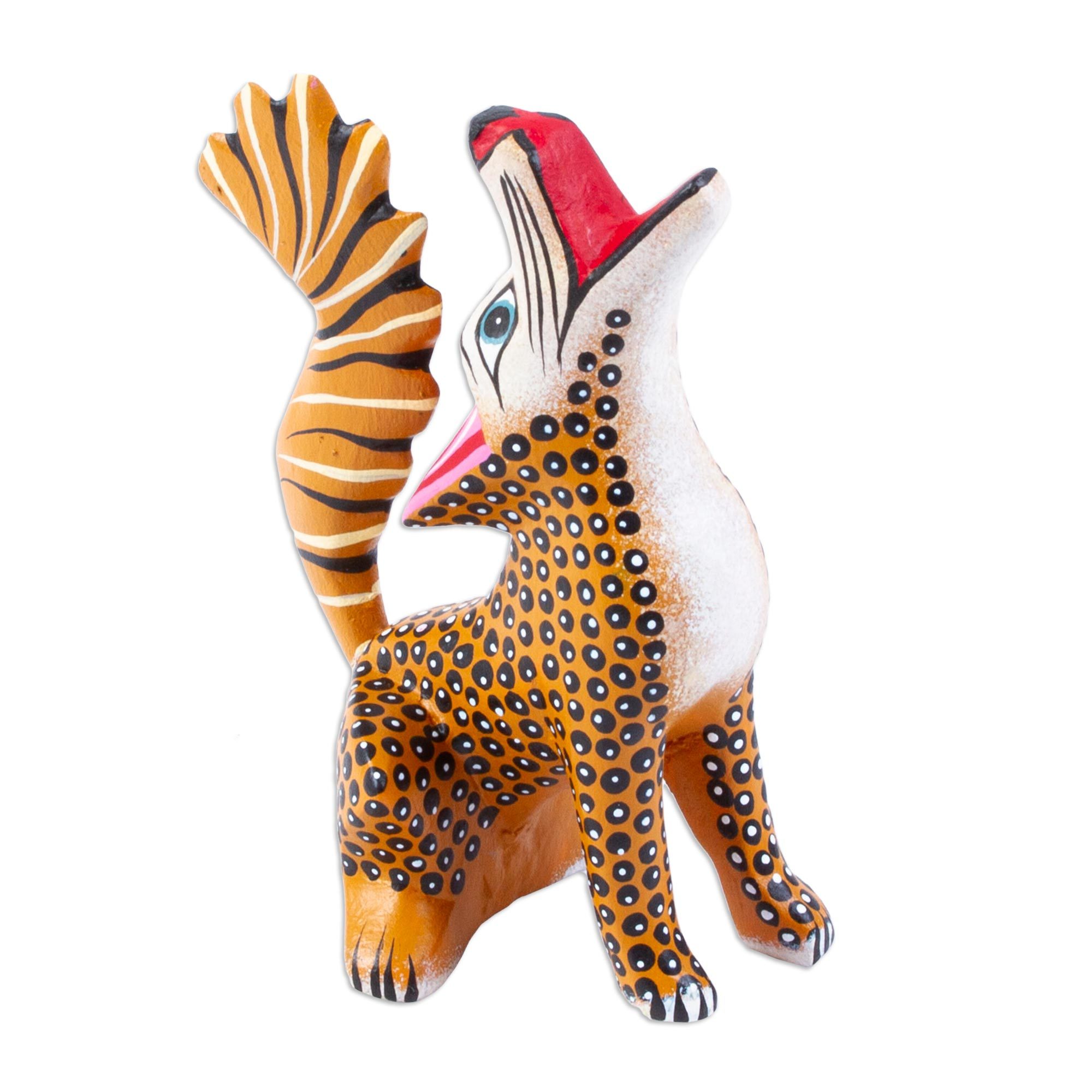 Artisan Crafted Wood Alebrije - Yellow Coyote | NOVICA