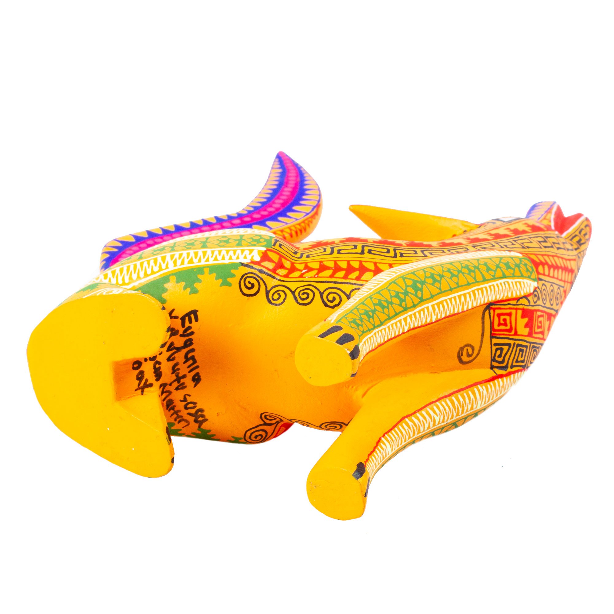 Artisan Handcrafted Wood Alebrije Statuette - Vivid Coyote | NOVICA