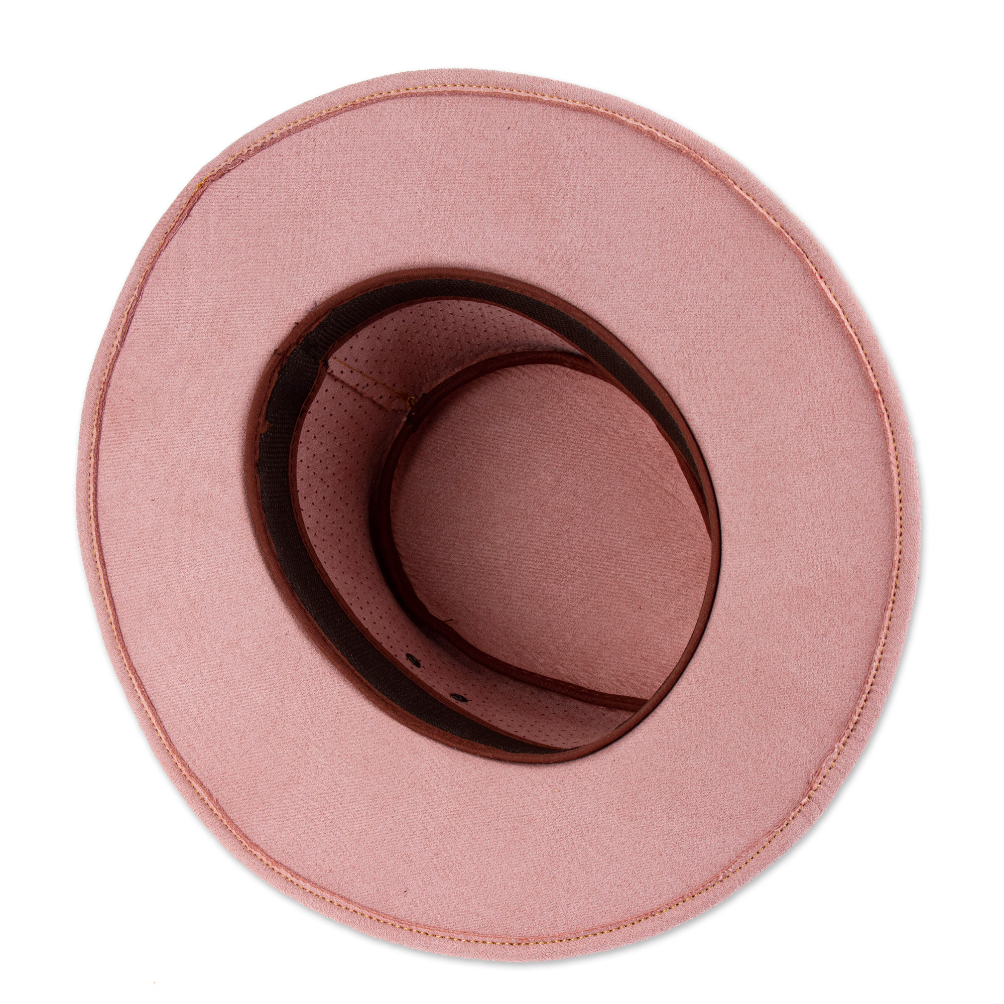 Handcrafted Pink Leather Hat with Polyester Hatband - Classic Look in ...
