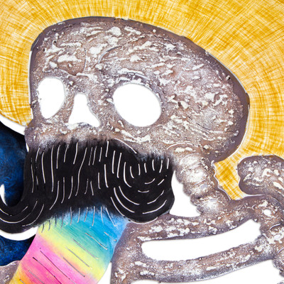 Day of the Dead Steel Skeleton Wall Art from Mexico - Traditional Bones ...