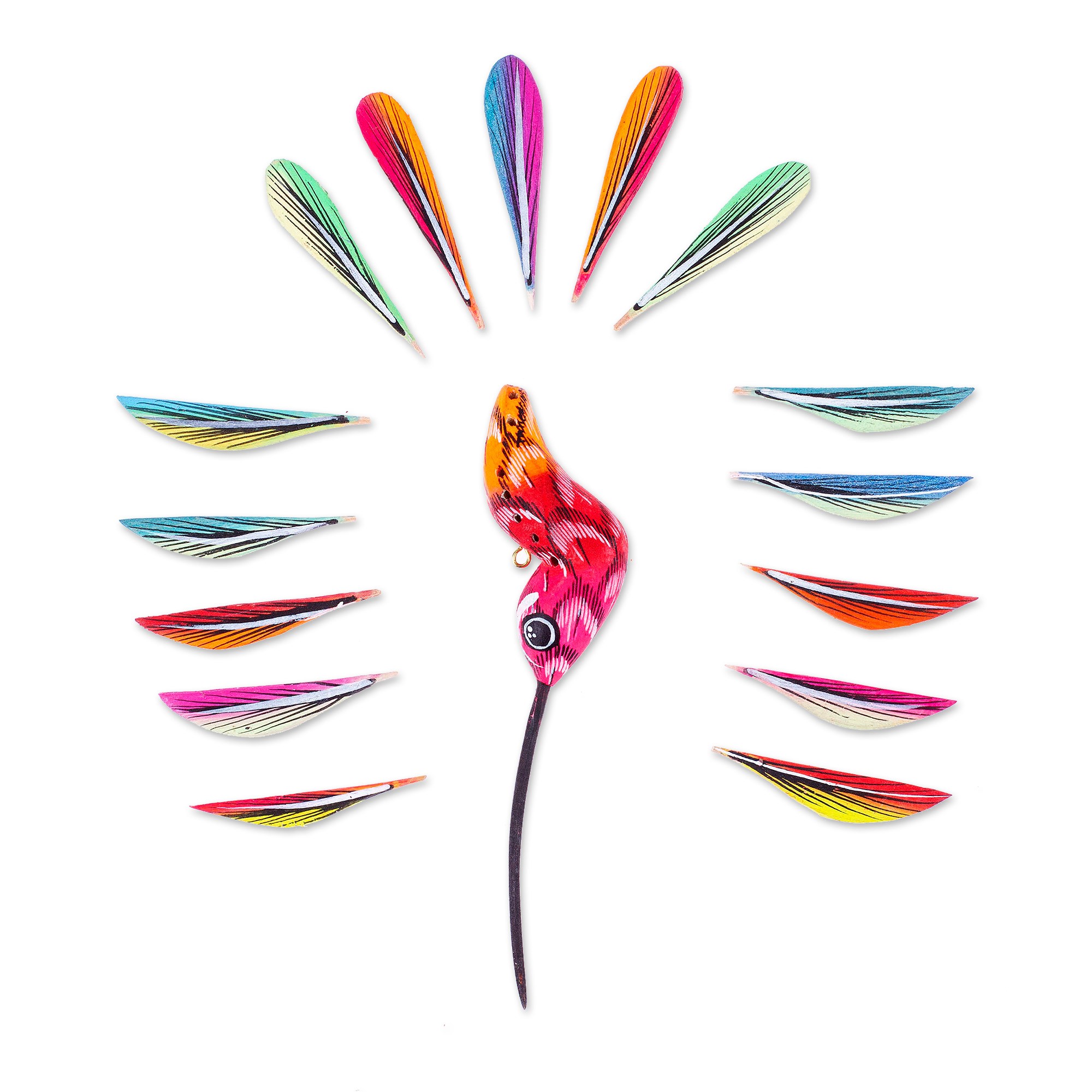 UNICEF Market | Hand-Painted Carnation Copal Wood Alebrije Bird ...