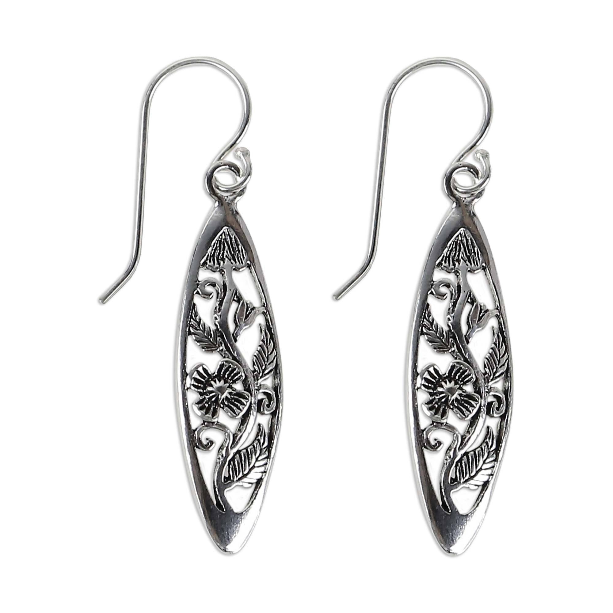 UNICEF Market | Hand Crafted Floral Sterling Silver Dangle Earrings ...