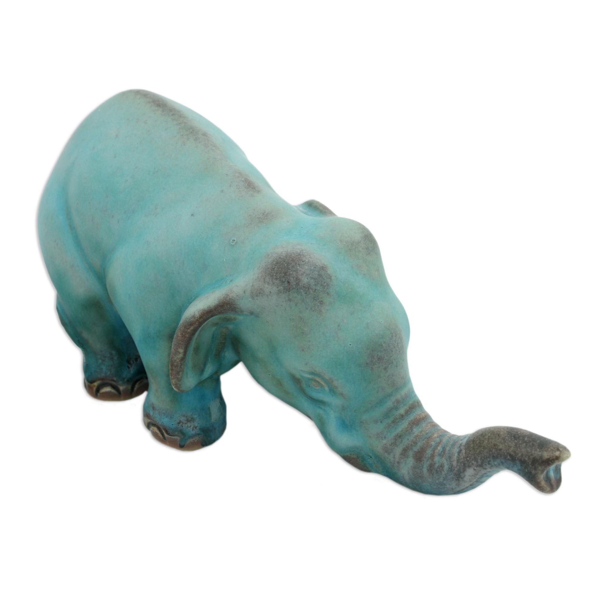 UNICEF Market | Thai Ceramic Elephant Statuette - Little Blue