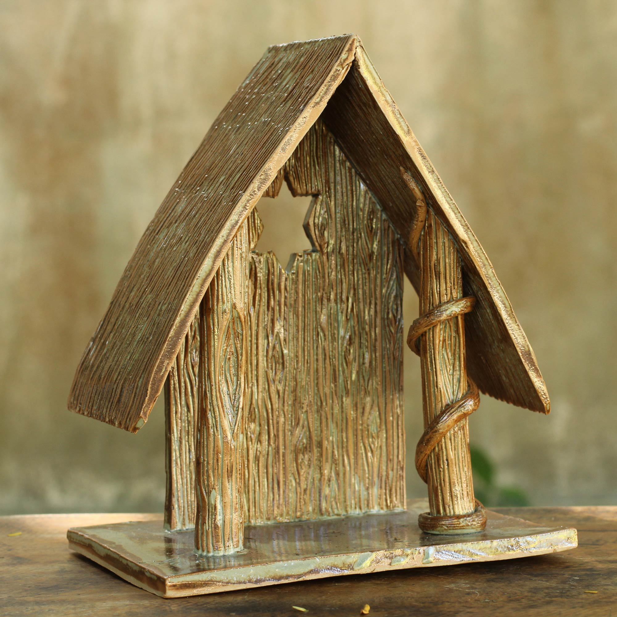 Handcrafted Ceramic Cottage for Nativity Scene - Nativity Cottage II ...