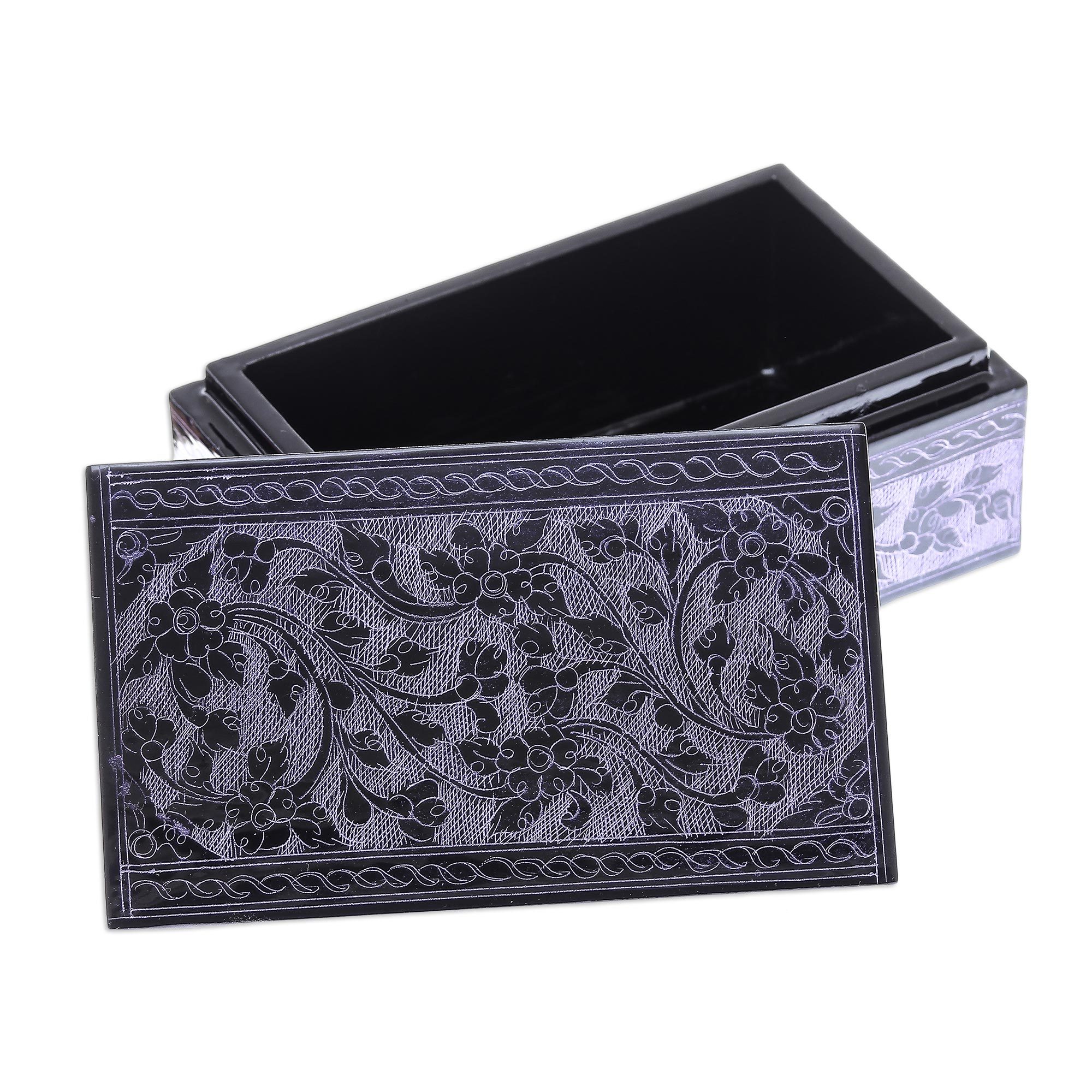 UNICEF Market | Handcrafted Lacquered Wood Decorative Box - Blossoming ...