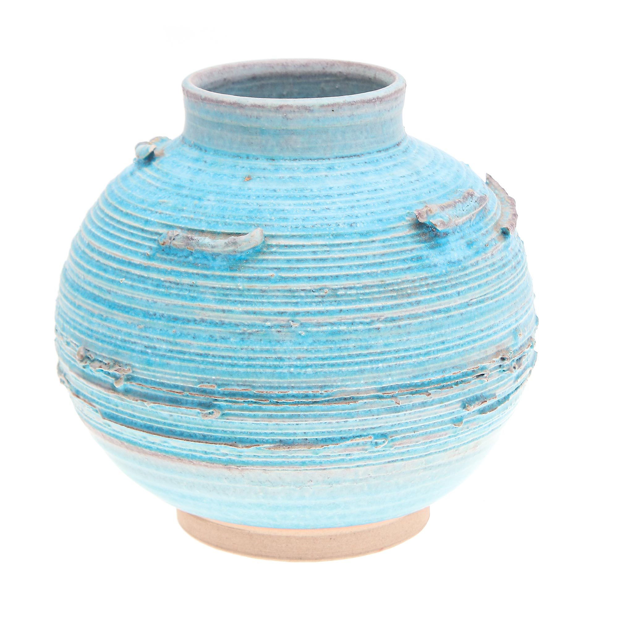 Aqua Blue Small Ceramic Vase from Thailand - Asian Aqua | NOVICA