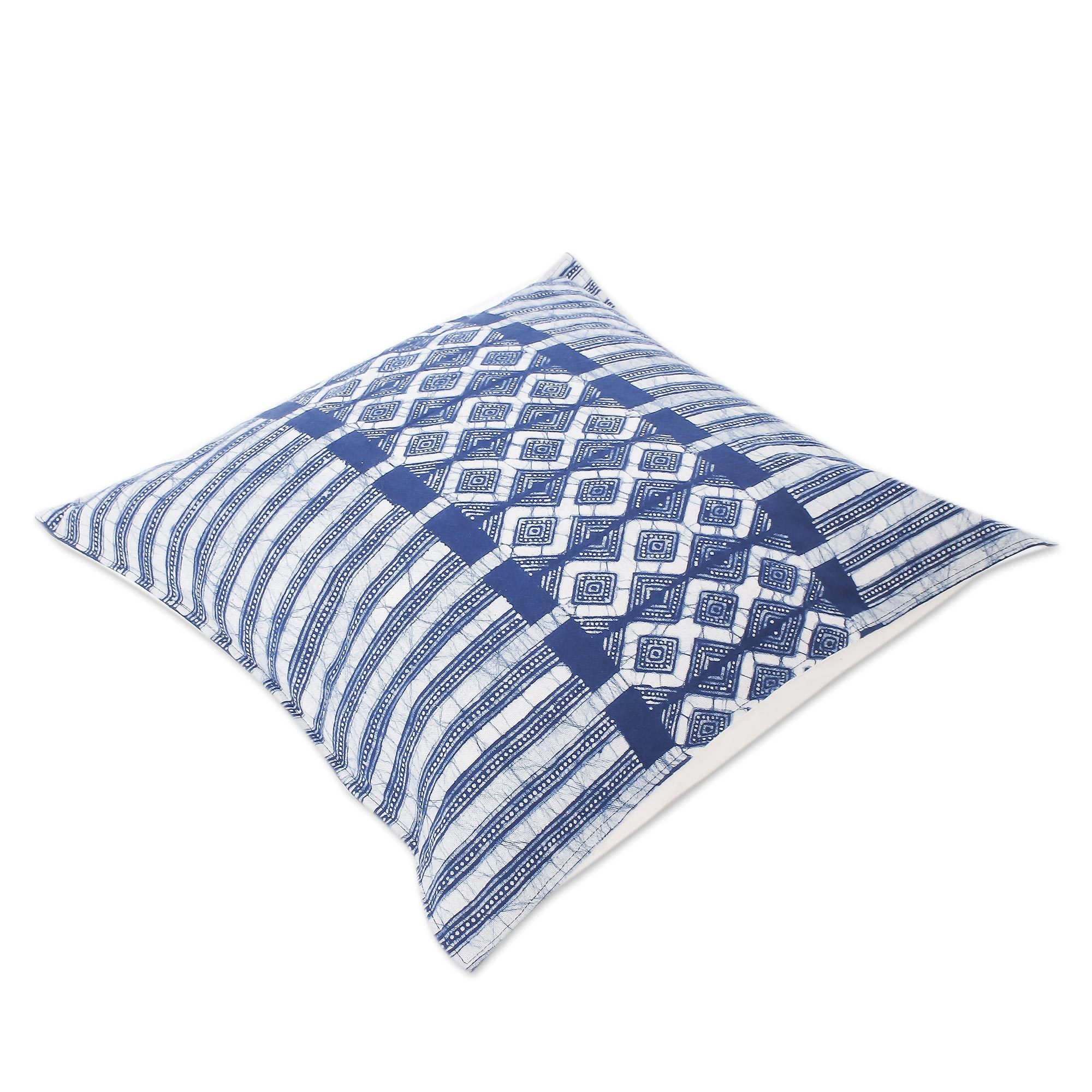 UNICEF Market | Handcrafted Batik Indigo Cushion Covers - Twisted Indigo