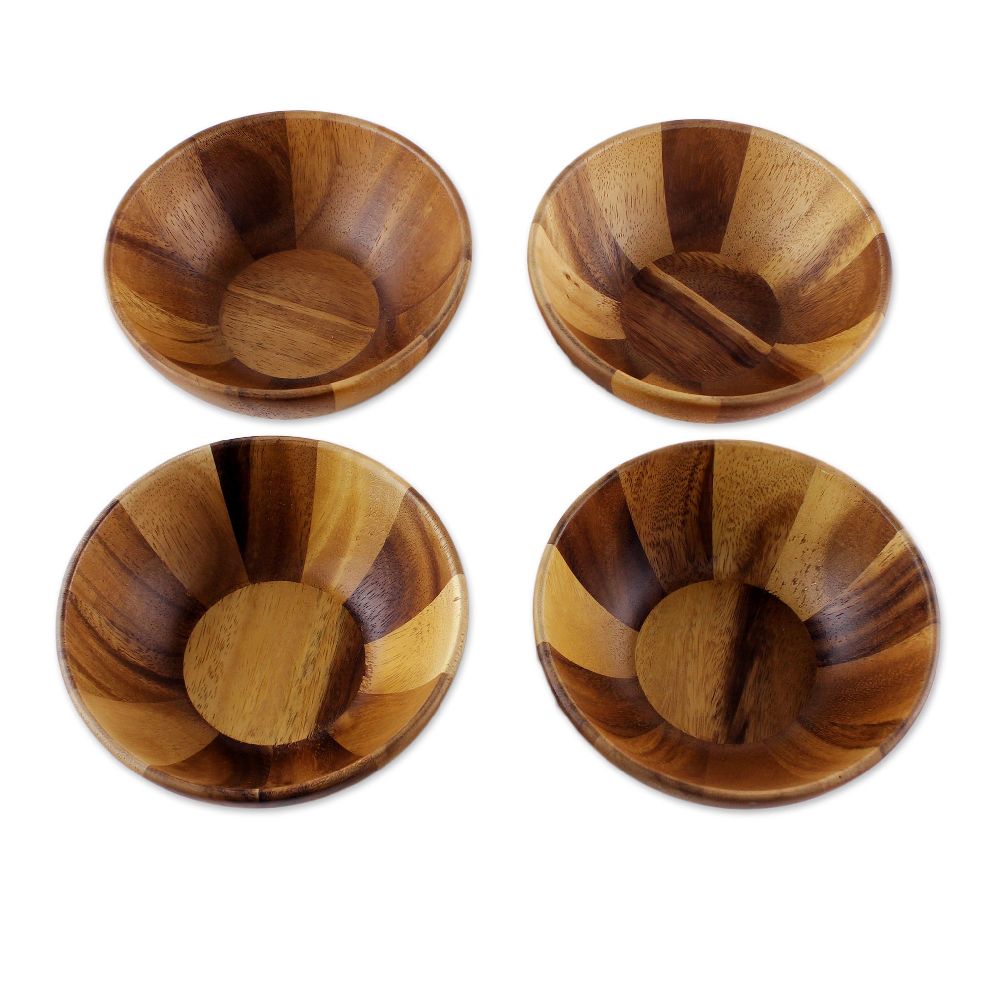 Small Raintree Wood Snack Bowls from Thailand (Set of 4) - Snacktime ...