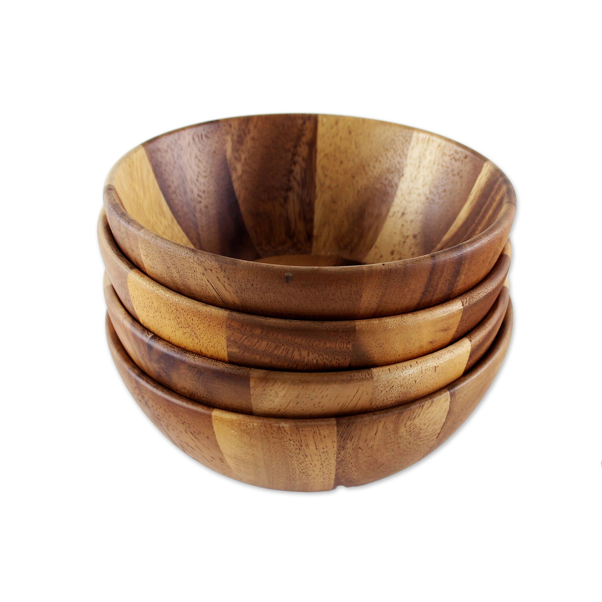 Small Raintree Wood Snack Bowls from Thailand (Set of 4) - Snacktime ...