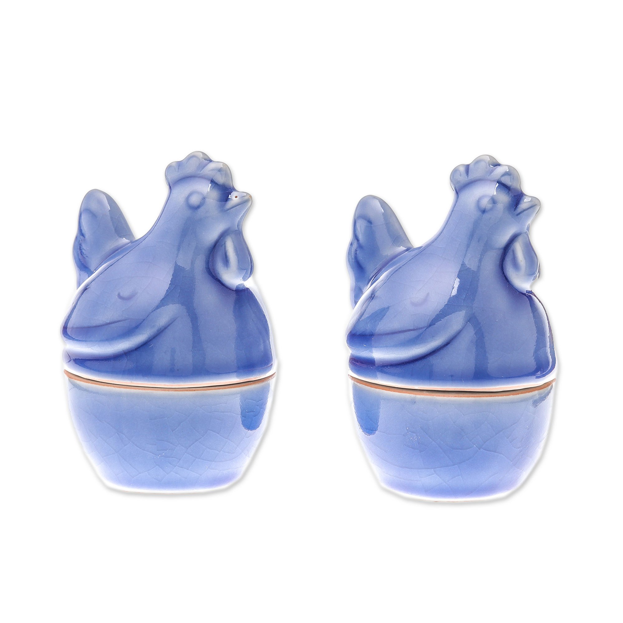 UNICEF Market | Blue Ceramic Hen Egg Cups from Thailand (Pair) - Hen ...