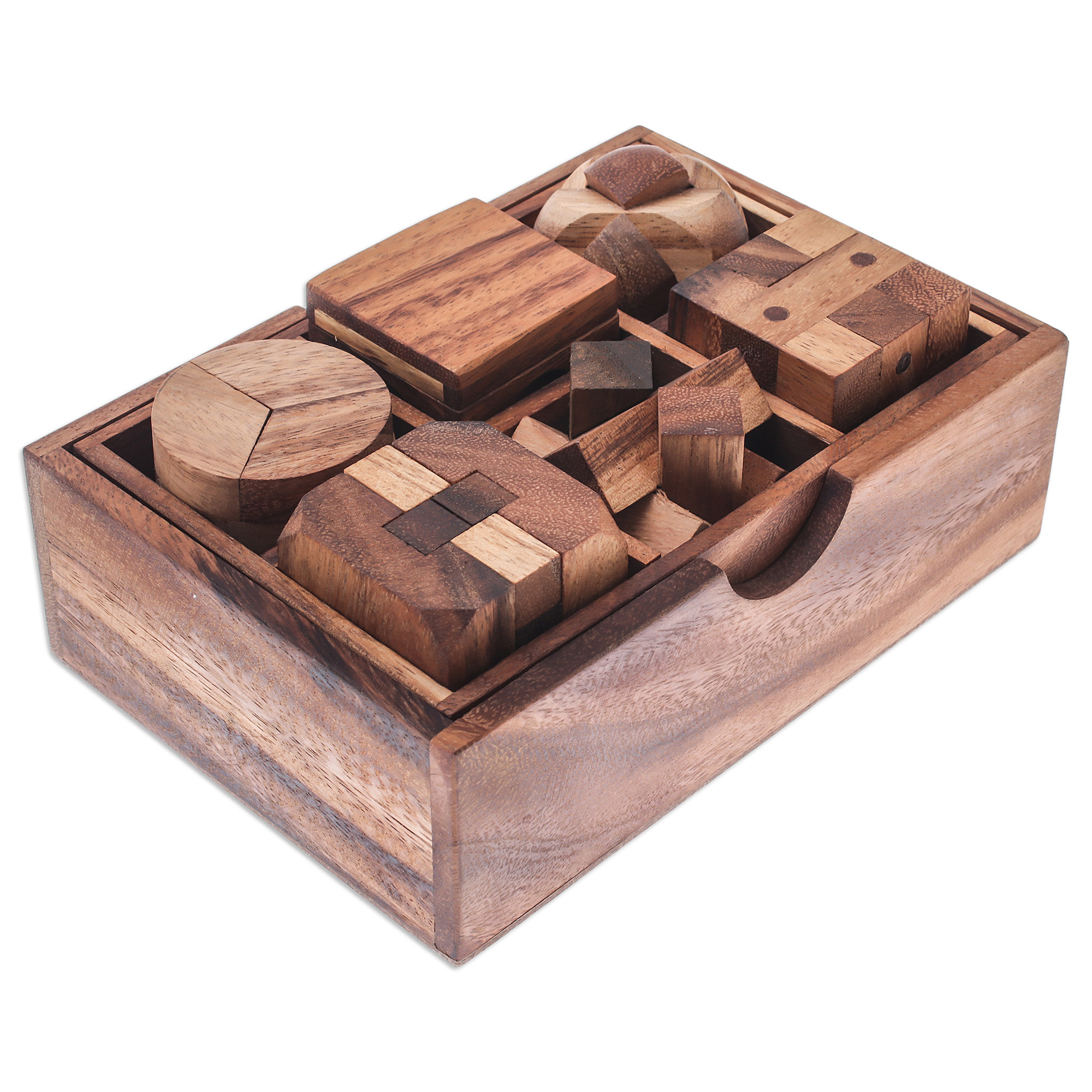 UNICEF Market | Raintree Wood Puzzle Set from Thailand (6 Piece ...