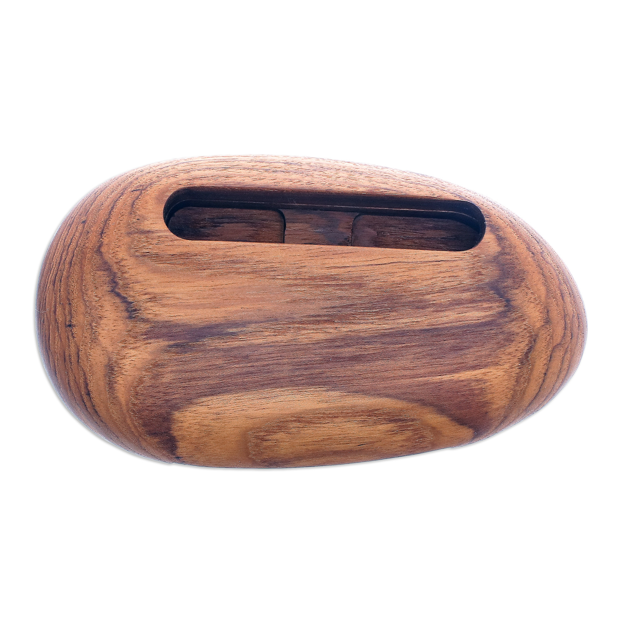Egg-Shaped Teak Wood Phone Speaker from Thailand - Rock Out | NOVICA